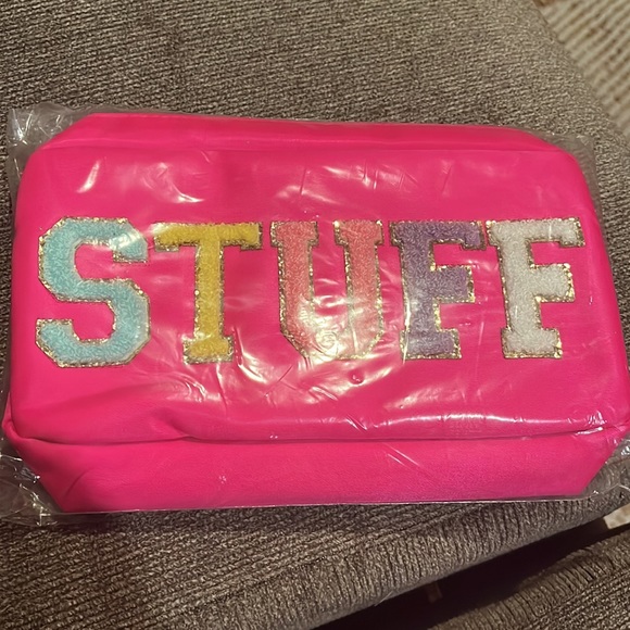 Bags | Neon Pink Stuff Pouch | Poshmark